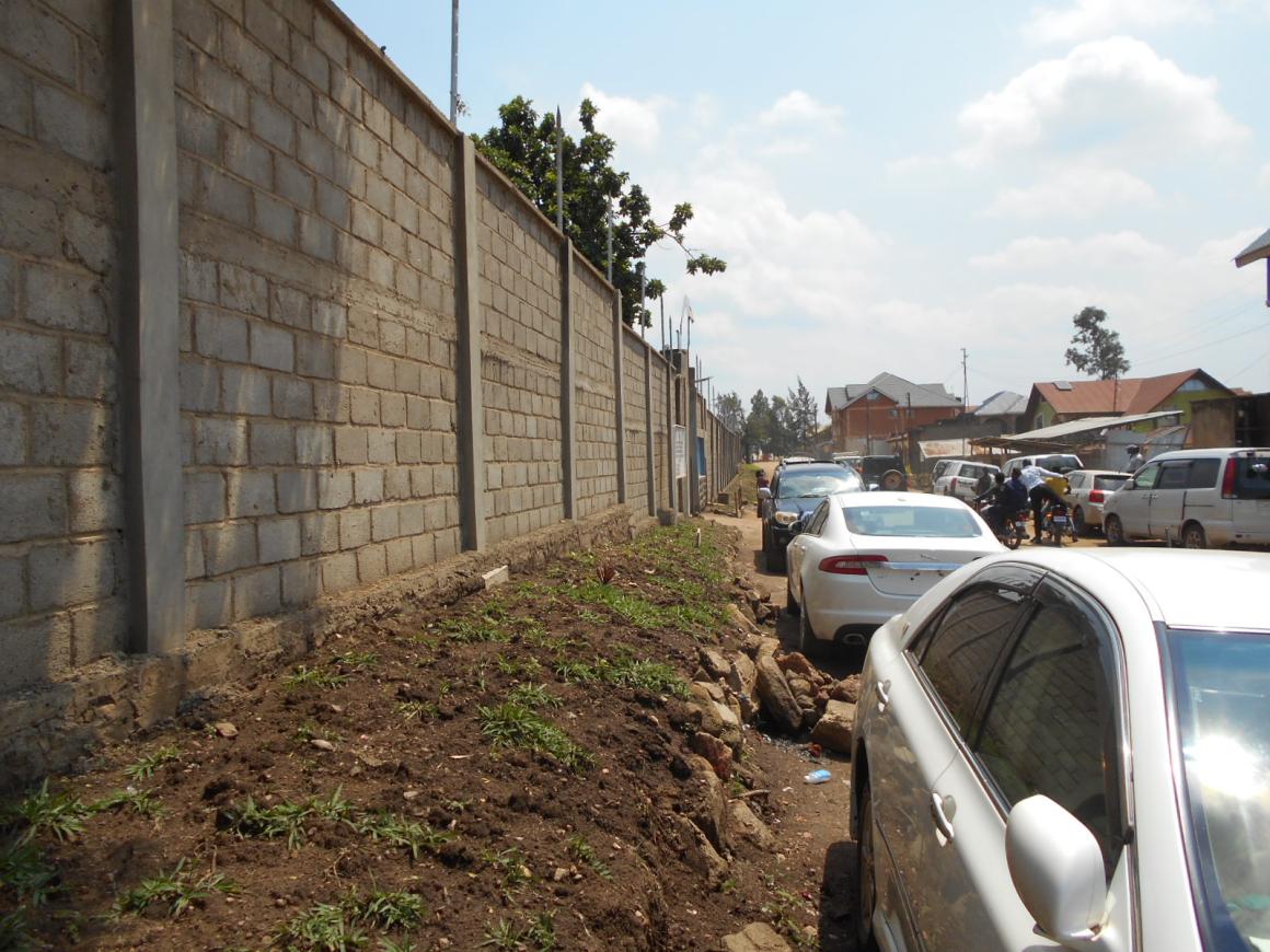 Bunia central prison provided with a fence wall and two watchtowers ...